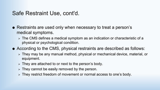 Section 3 restraint alternatives and safe restraint use-1 | PPT