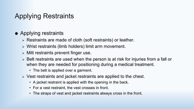 Section 3 restraint alternatives and safe restraint use-1 | PPT
