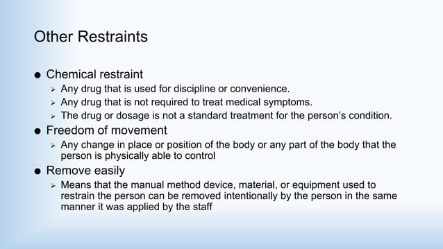 Section 3 restraint alternatives and safe restraint use-1 | PPT