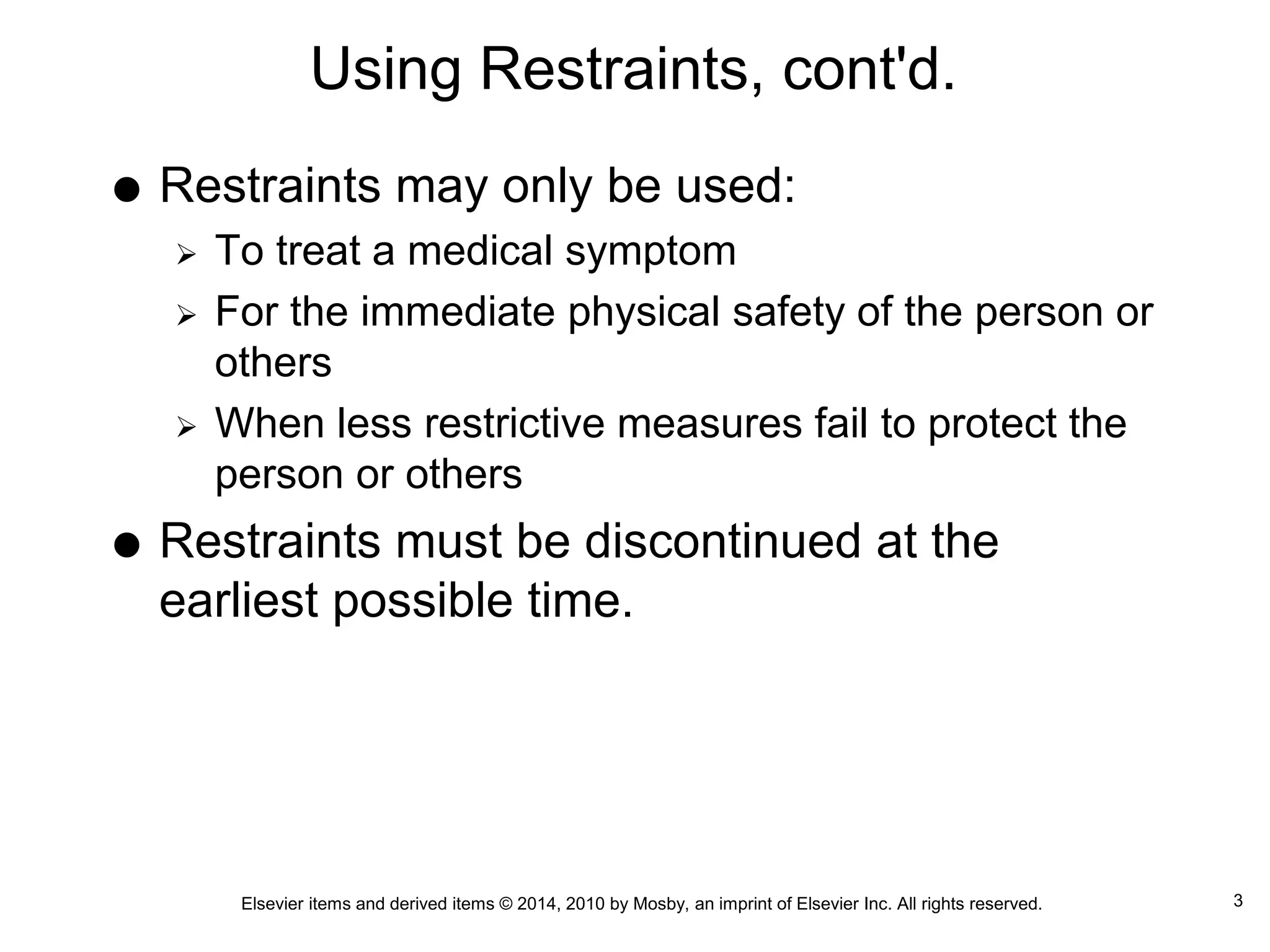 Section 3 restraint alternatives and safe restraint use | PPTX