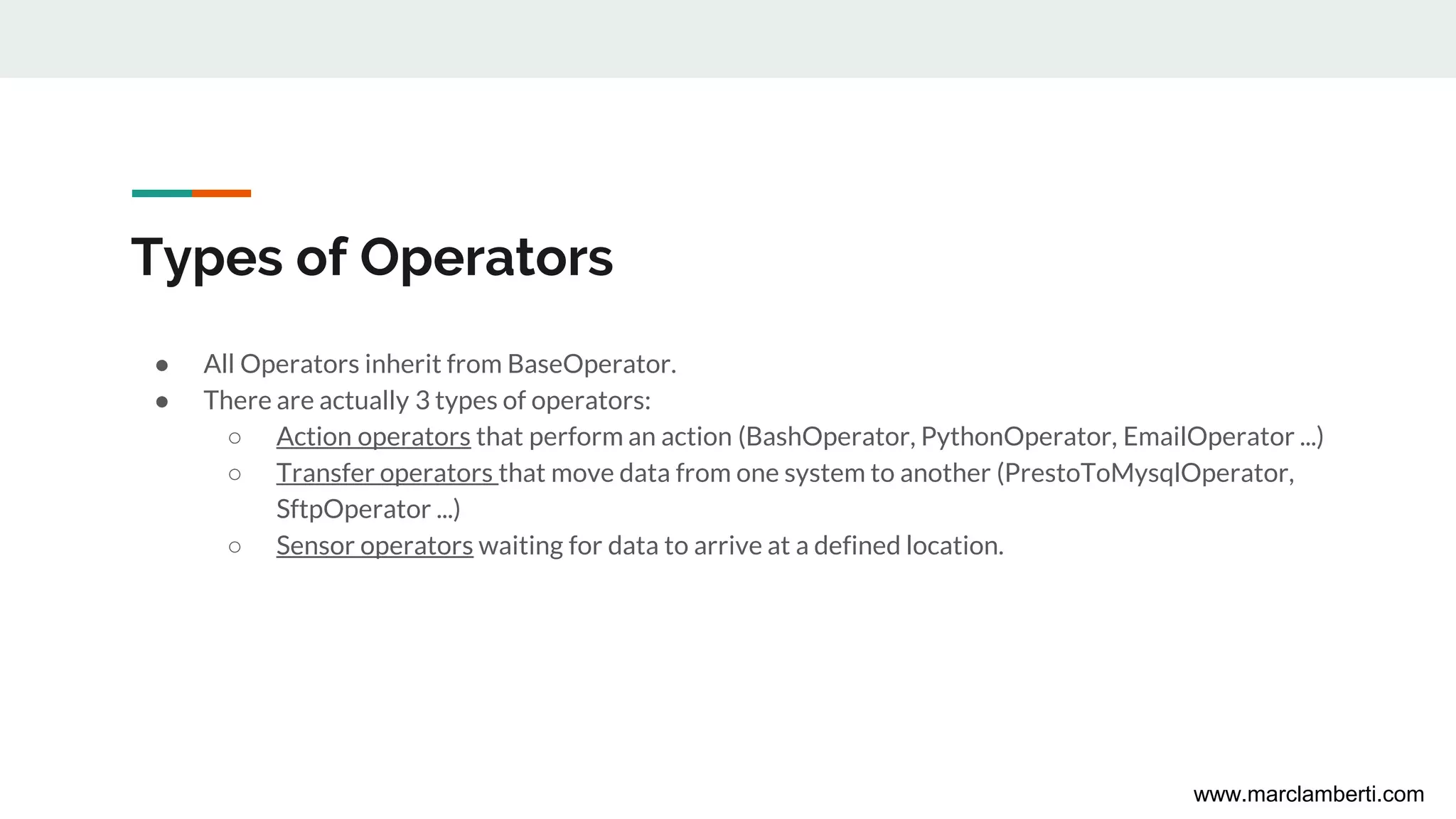 Apache Airflow | What Is An Operator | PPT
