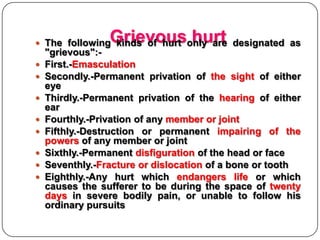 🌈 Grievous injury definition. Define Hurt and Grievous Hurt. Explain ...