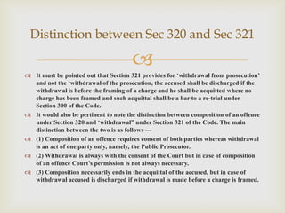 Section 321 cr pc withdrawal of prosecution | PPTX