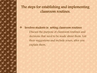 CLASSROOM MANAGEMENT Establishing a Classroom Management System Built ...