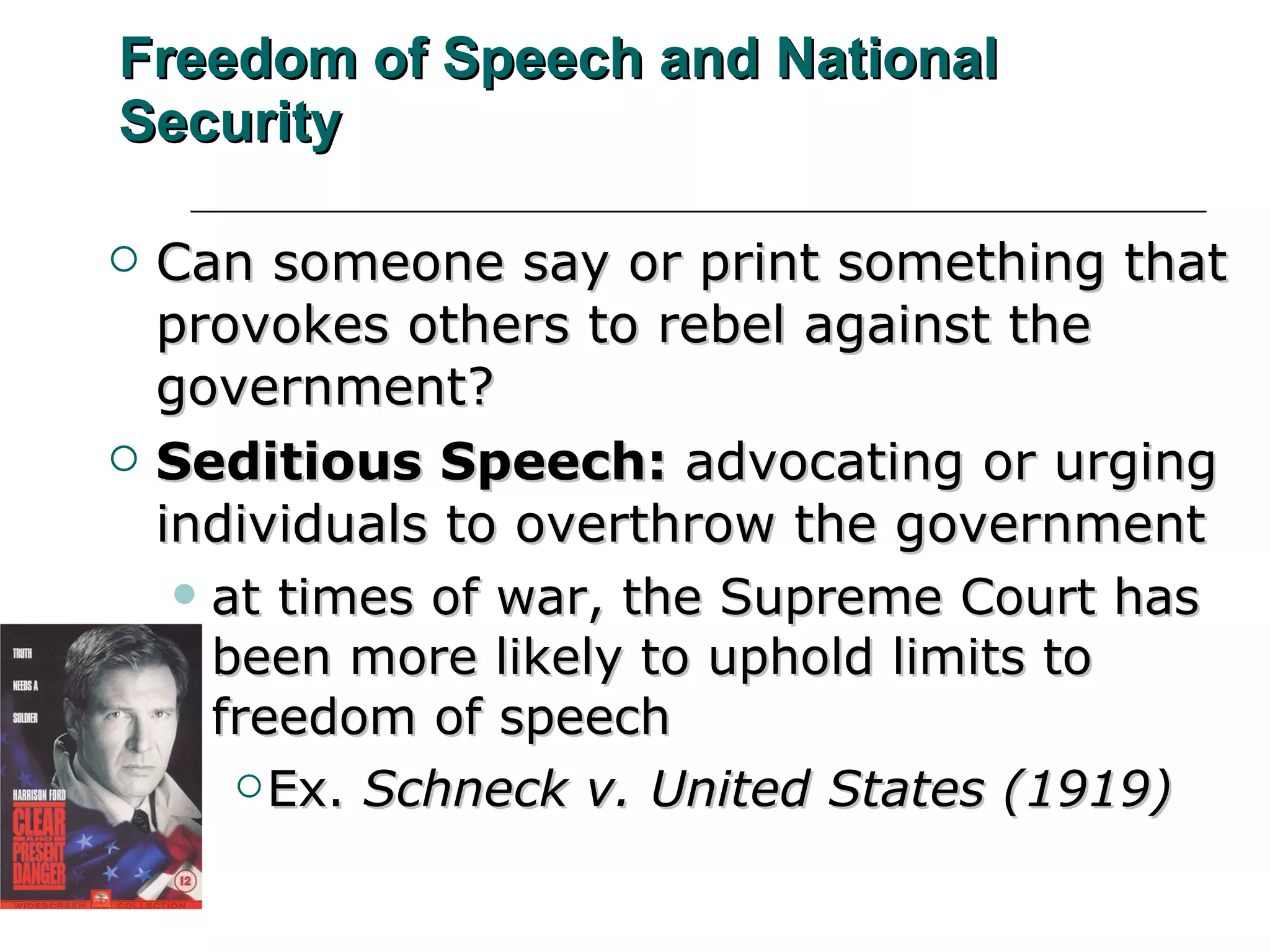 Section 3 notes speech and press | PPT