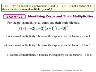 Section 4.1 polynomial functions and models | PPT