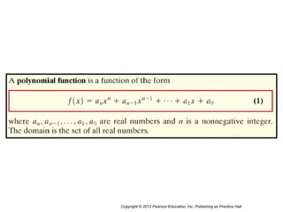 Section 4.1 polynomial functions and models | PPT