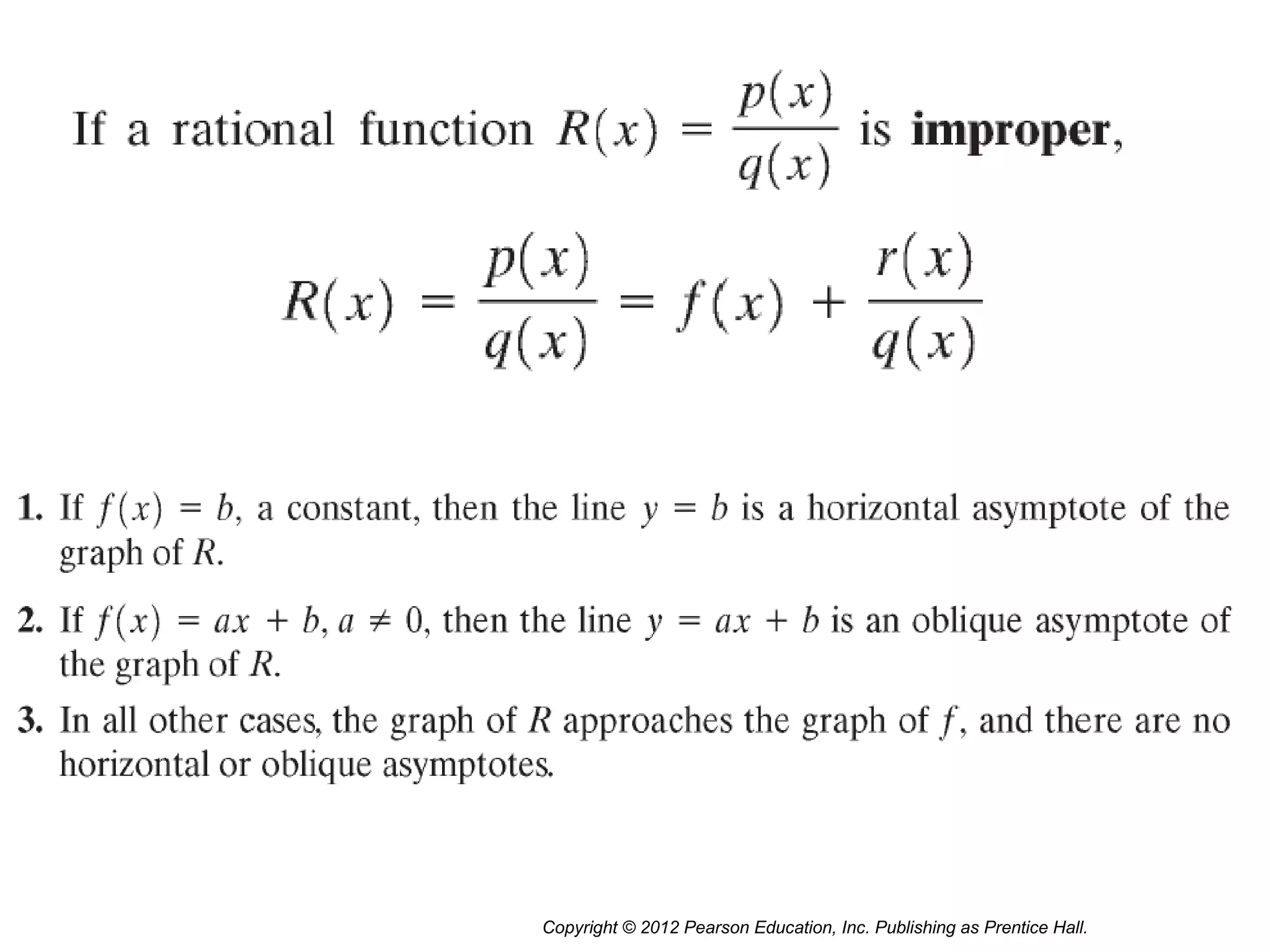 Section 4.2 properties of rational functions | PPT
