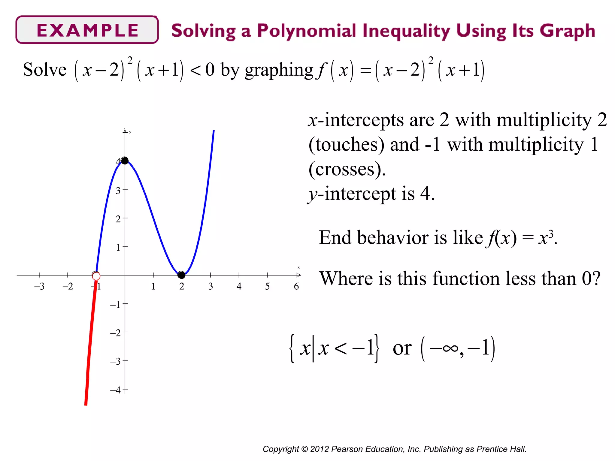 Section 4.4 polynomial and rational inequalities | PPT