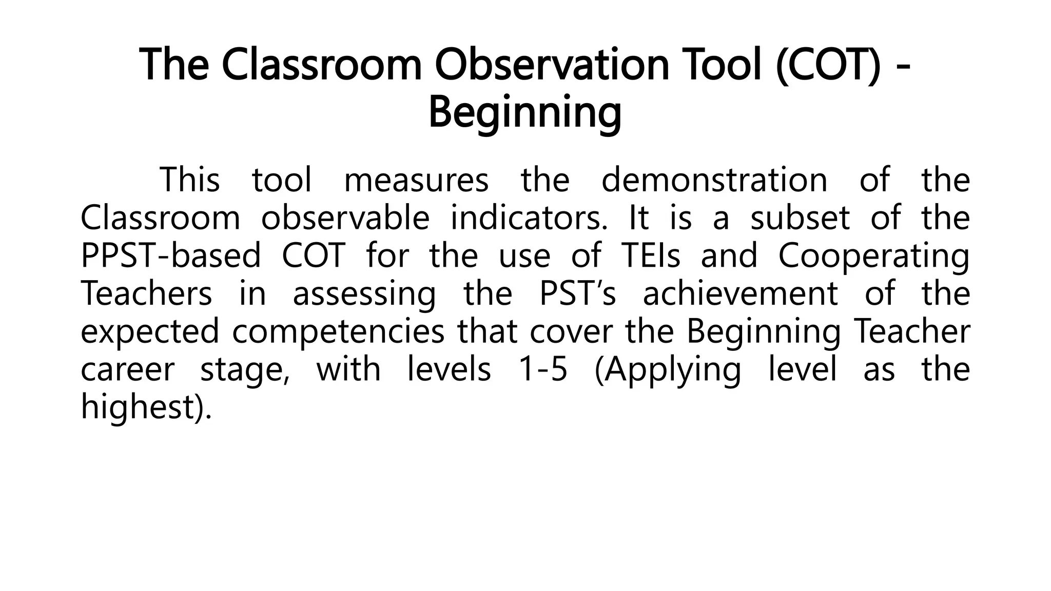 Assessing pre-service teaching using PPST-Based Tools | PPTX