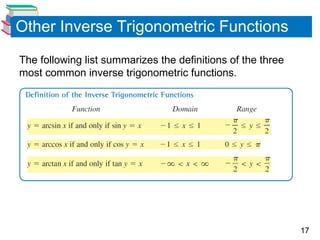 inverse trigonometric functions. inverse trigonometric functions | PPT