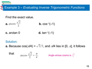 inverse trigonometric functions. inverse trigonometric functions | PPT