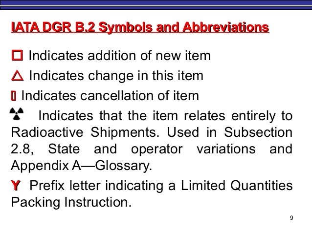 Section 4 IATA Identification