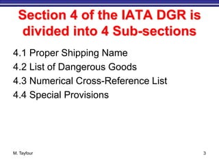 Section 4-Identification IATA DGR sect.4 | PPT