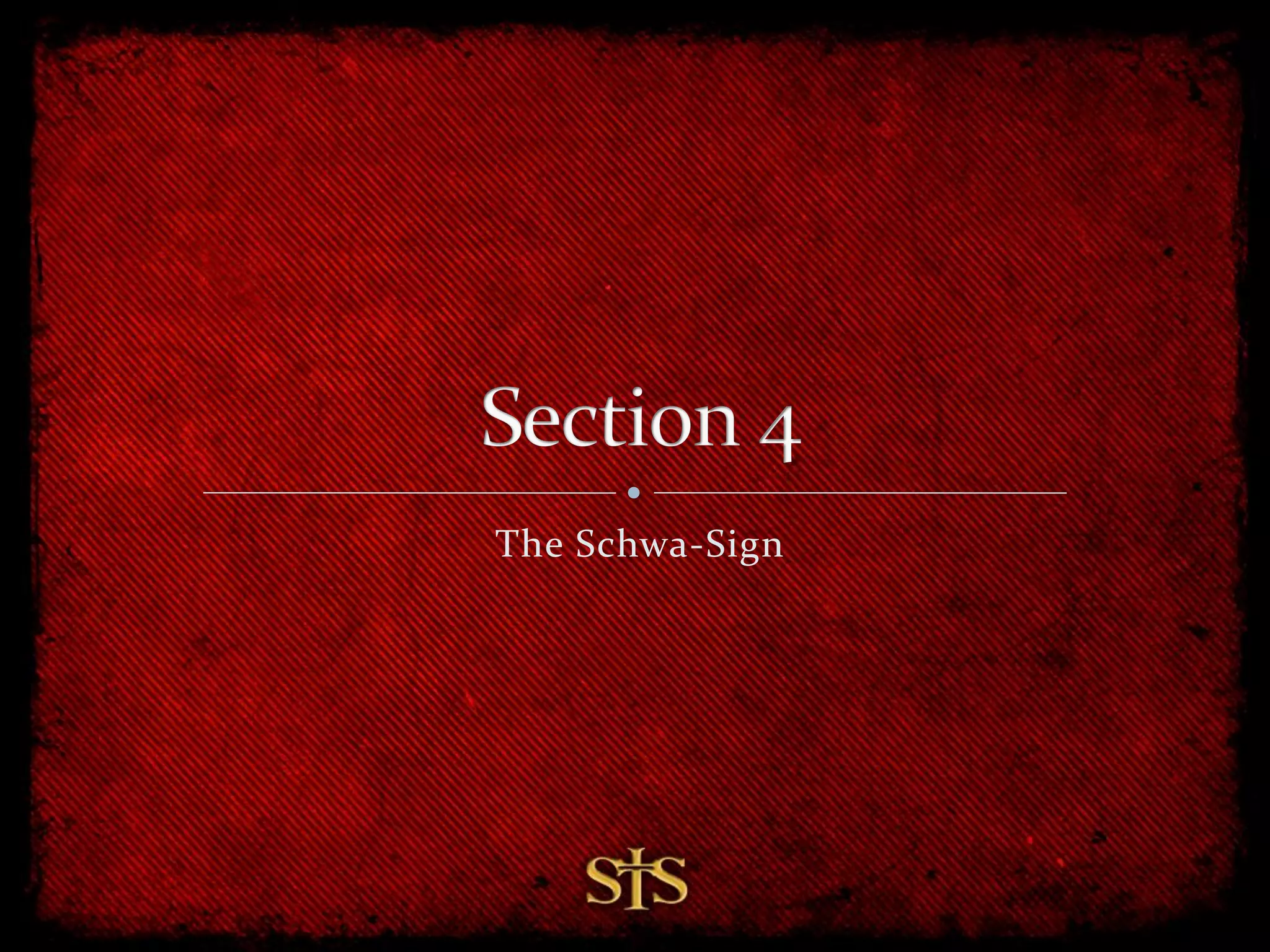 Section 4 the schwa-sign | PPT