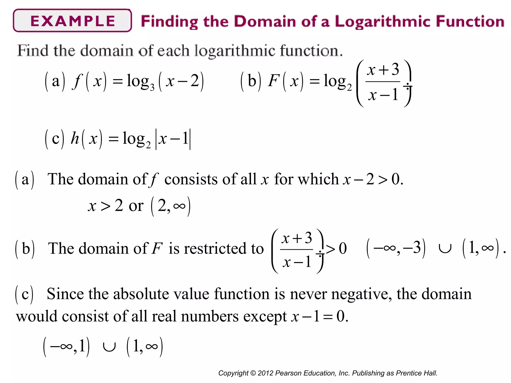 Section 5.4 logarithmic functions | PPT