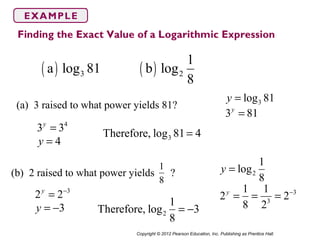 Section 5.4 logarithmic functions | PPT