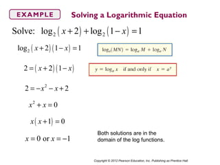 Section 5.6 logarithmic and exponential equations | PPT