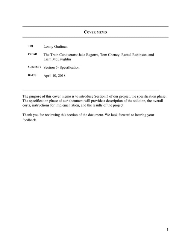 Engr215 cover memo | PDF