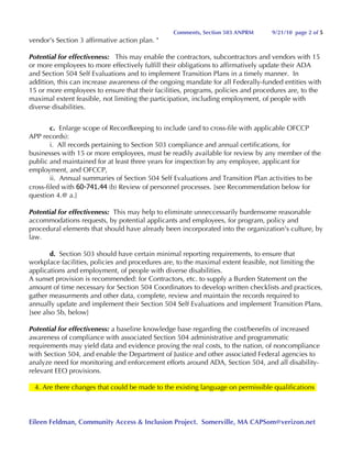 Section 503 Regulations- Comments to OFCCP | PDF