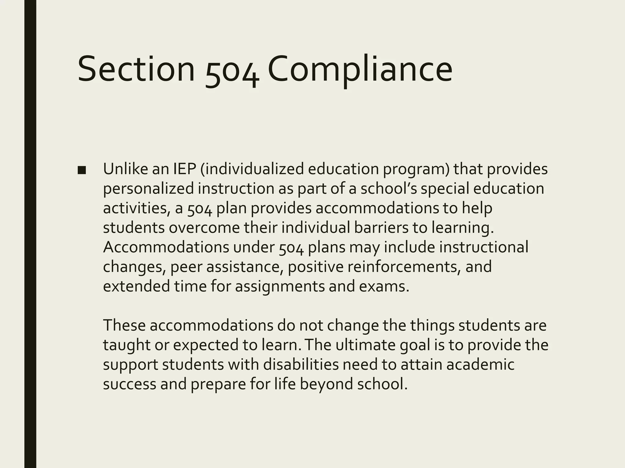 Section 504 Compliance in Public Schools | PPT