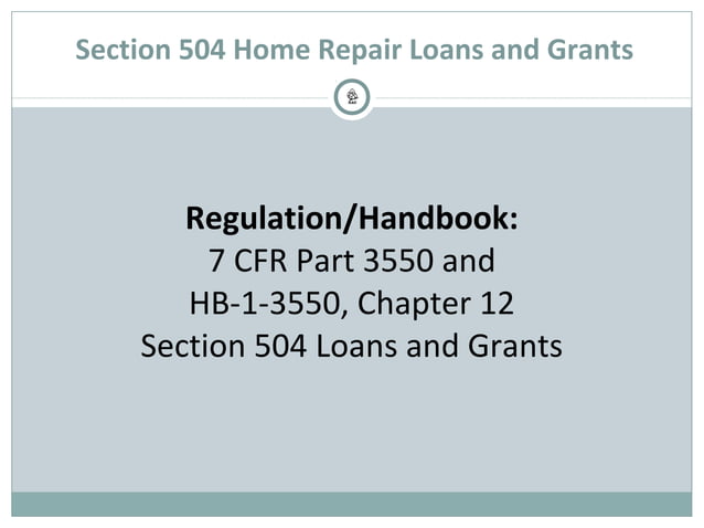 USDA Section 504 Home Repair Program Overview | PPT