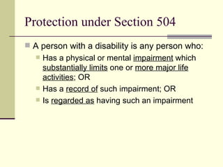 Section 504 School Training 2010-2011 | PPT | Special Education | Education