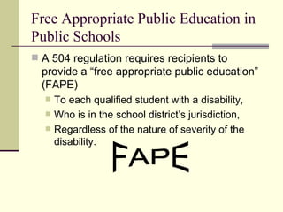 Section 504 School Training 2010-2011 | PPT | Special Education | Education