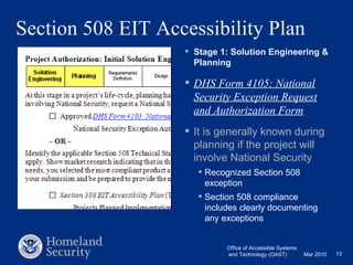 Section 508 Artifacts in the systems engineering life cycle 20100307 ...