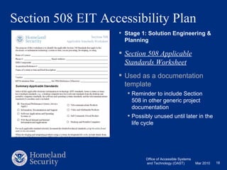 Section 508 Artifacts in the systems engineering life cycle 20100307 ...