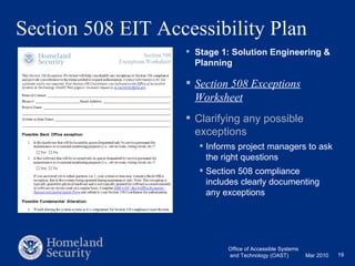 Section 508 Artifacts in the systems engineering life cycle 20100307 ...