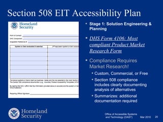 Section 508 Artifacts in the systems engineering life cycle 20100307 ...