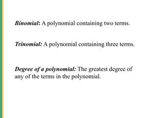 Section 52.ppt maths subject chapter polinomials | PPT