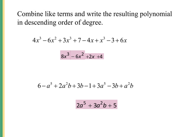 Section 52.ppt maths subject chapter polinomials | PPT