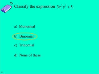 Section 52.ppt maths subject chapter polinomials | PPT