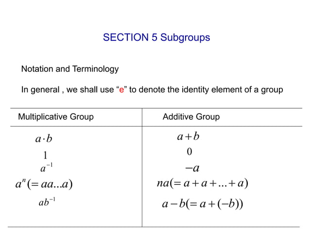 SECTION 5 subgroups.ppthhjji90097654323321 | PPT