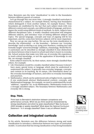 Curriculum: Organizing Knowledge for the Classroom. Section 6 | PDF