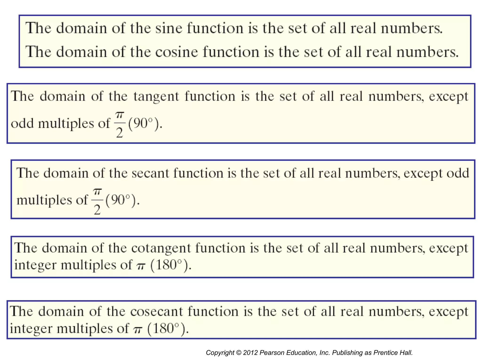 Section 6.3 properties of the trigonometric functions | PPT