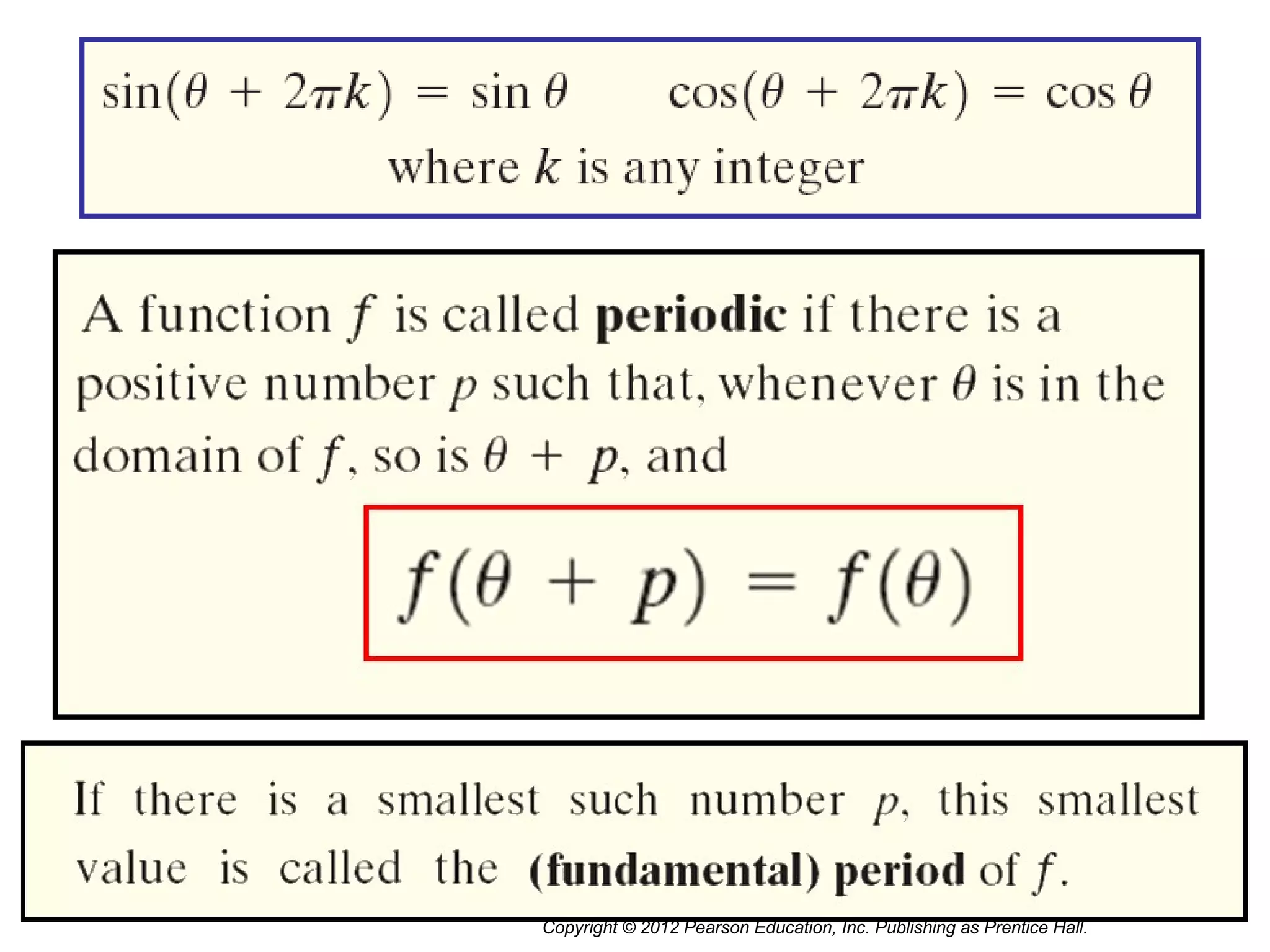 Section 6.3 properties of the trigonometric functions | PPT
