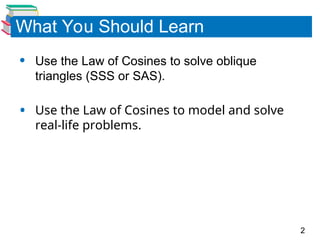 Power point presentation about the law of cosine | PPT