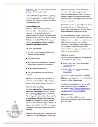 Section 6055 and 6056 Filing Extensions & Electronic Reporting Waiver ...