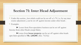 Summary of Set off and Carry forward of Losses of Income tax act,1961 ...