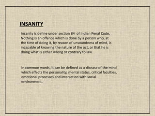 Section 84, ipc | PPTX | Mental Health | Diseases and Conditions