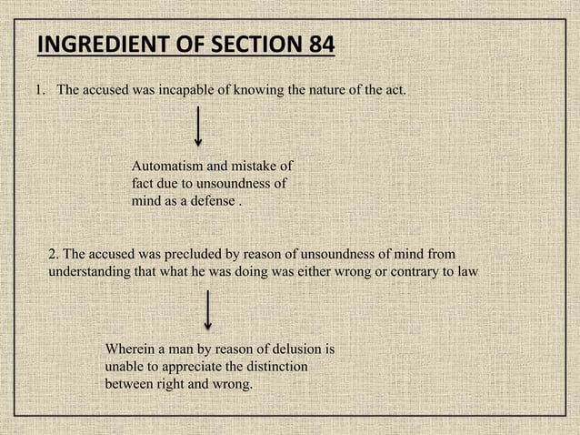 Section 84, ipc | PPTX | Mental Health | Diseases and Conditions