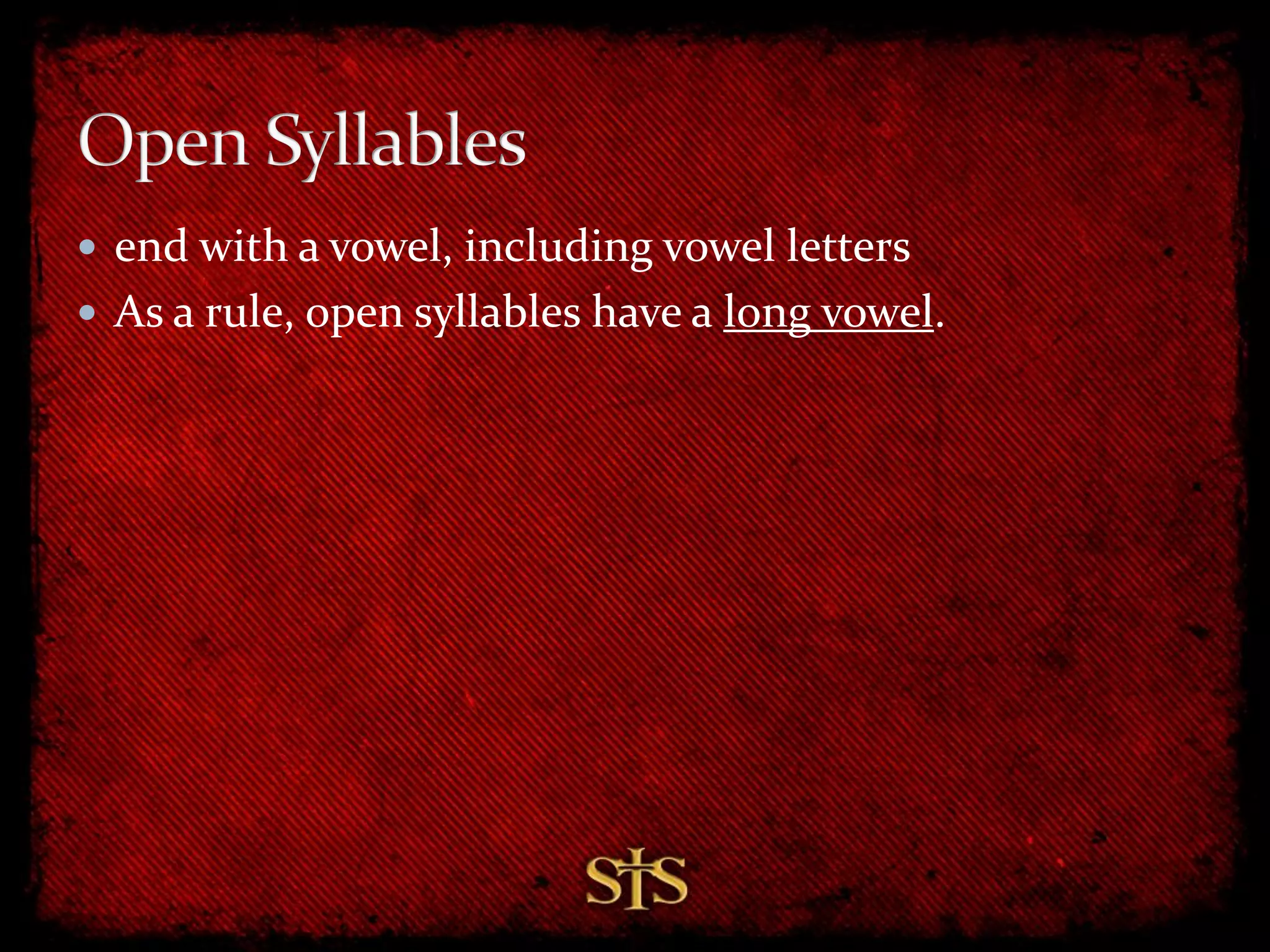 Section 8: Syllables | PDF