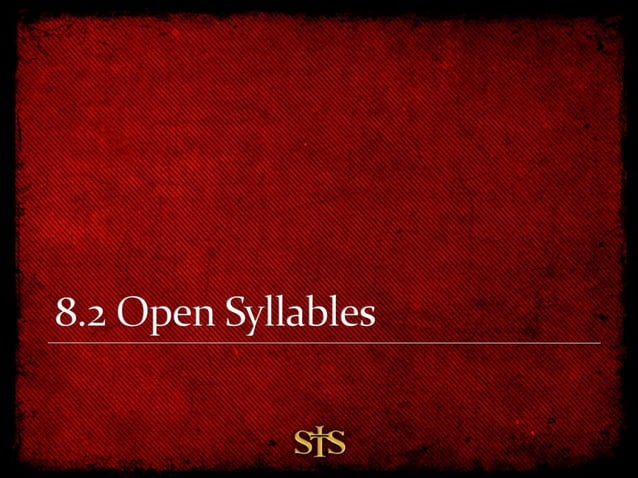 Section 8: Syllables | PDF