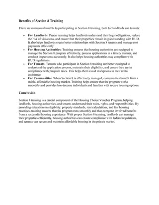 Section 8 Training: A Comprehensive Guide for Landlords and Tenants | PDF