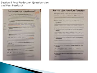 Section 9 post production questionnaire and peer feedback | PPTX ...