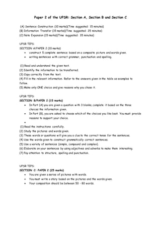 Section A and B for ENG Paper 1 | DOCX