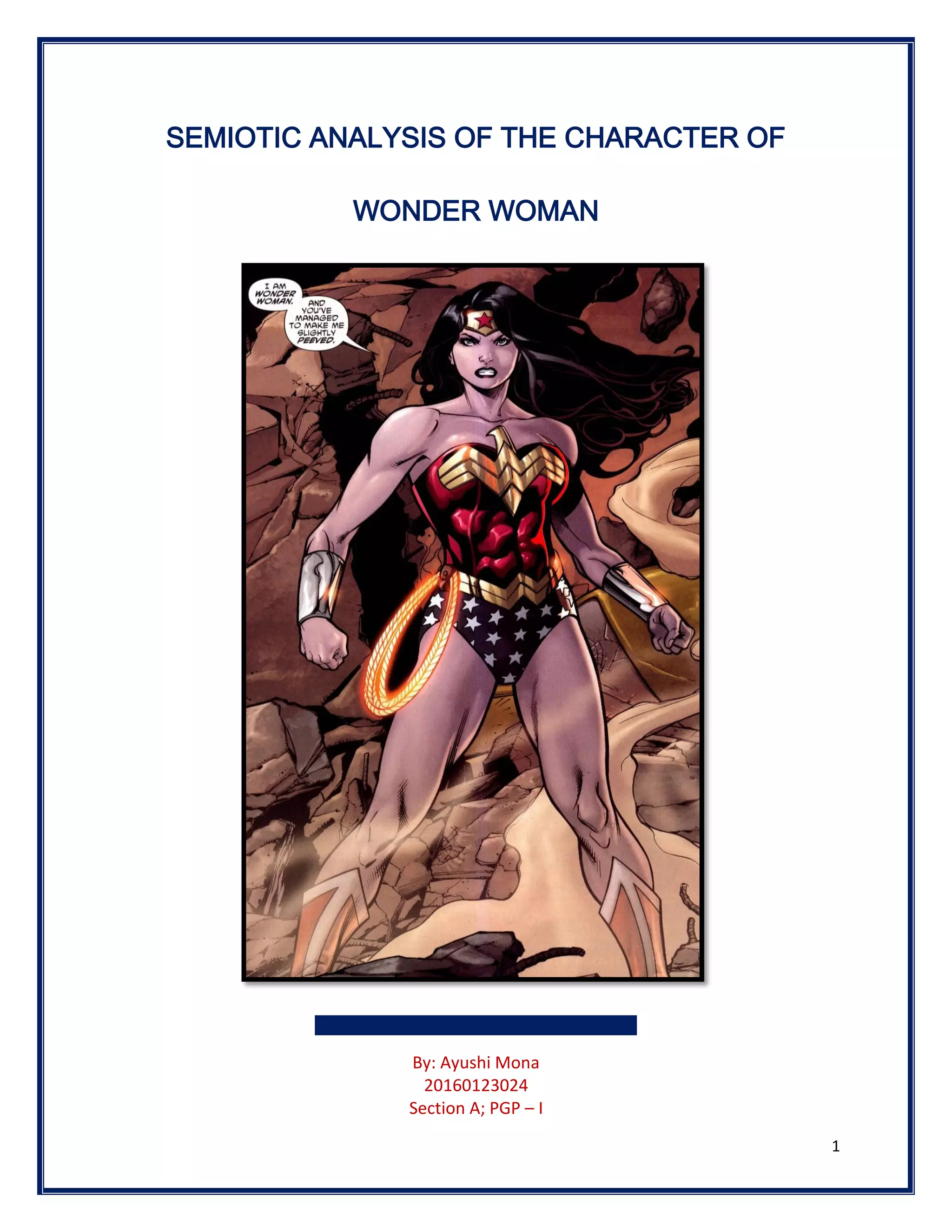 Wonder Woman - A Semiotic Analysis | PDF
